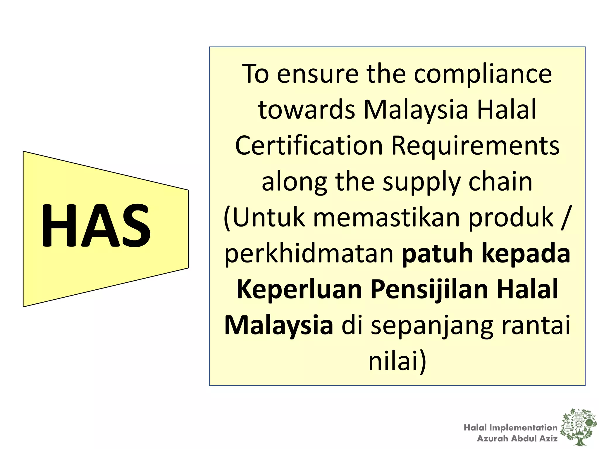 HALAL ASSURANCE MANAGEMENT SYSTEM -HAS | PDF