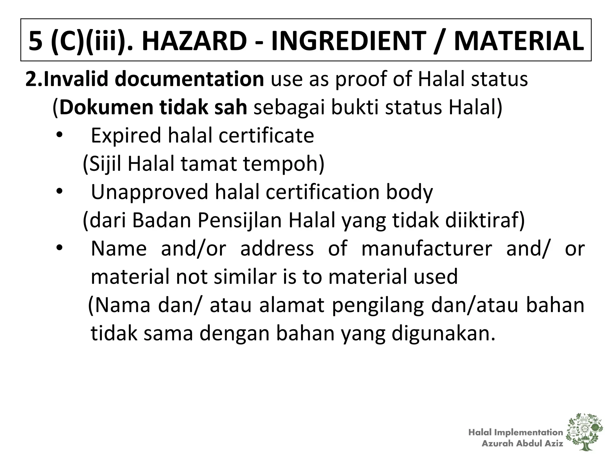 HALAL ASSURANCE MANAGEMENT SYSTEM -HAS | PDF