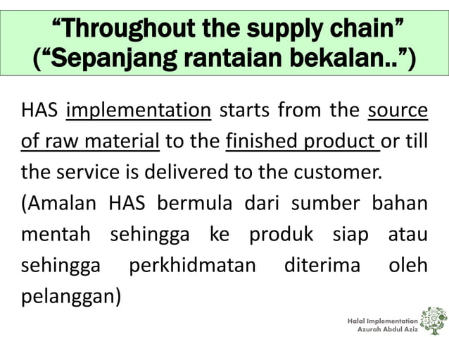 HALAL ASSURANCE MANAGEMENT SYSTEM -HAS | PDF