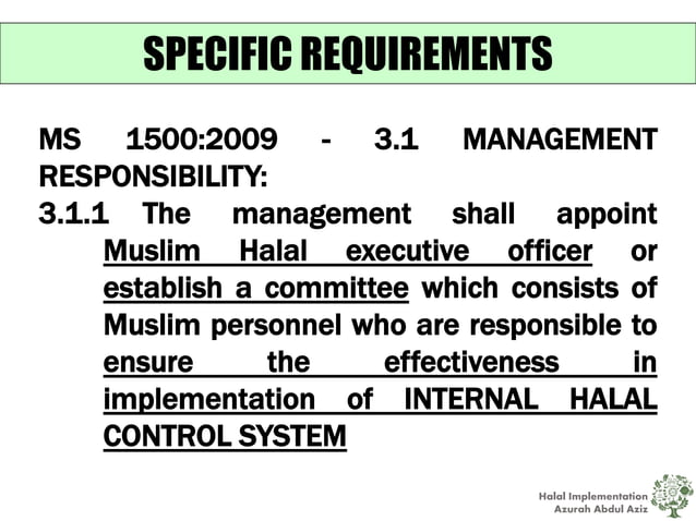 HALAL ASSURANCE MANAGEMENT SYSTEM -HAS | PDF