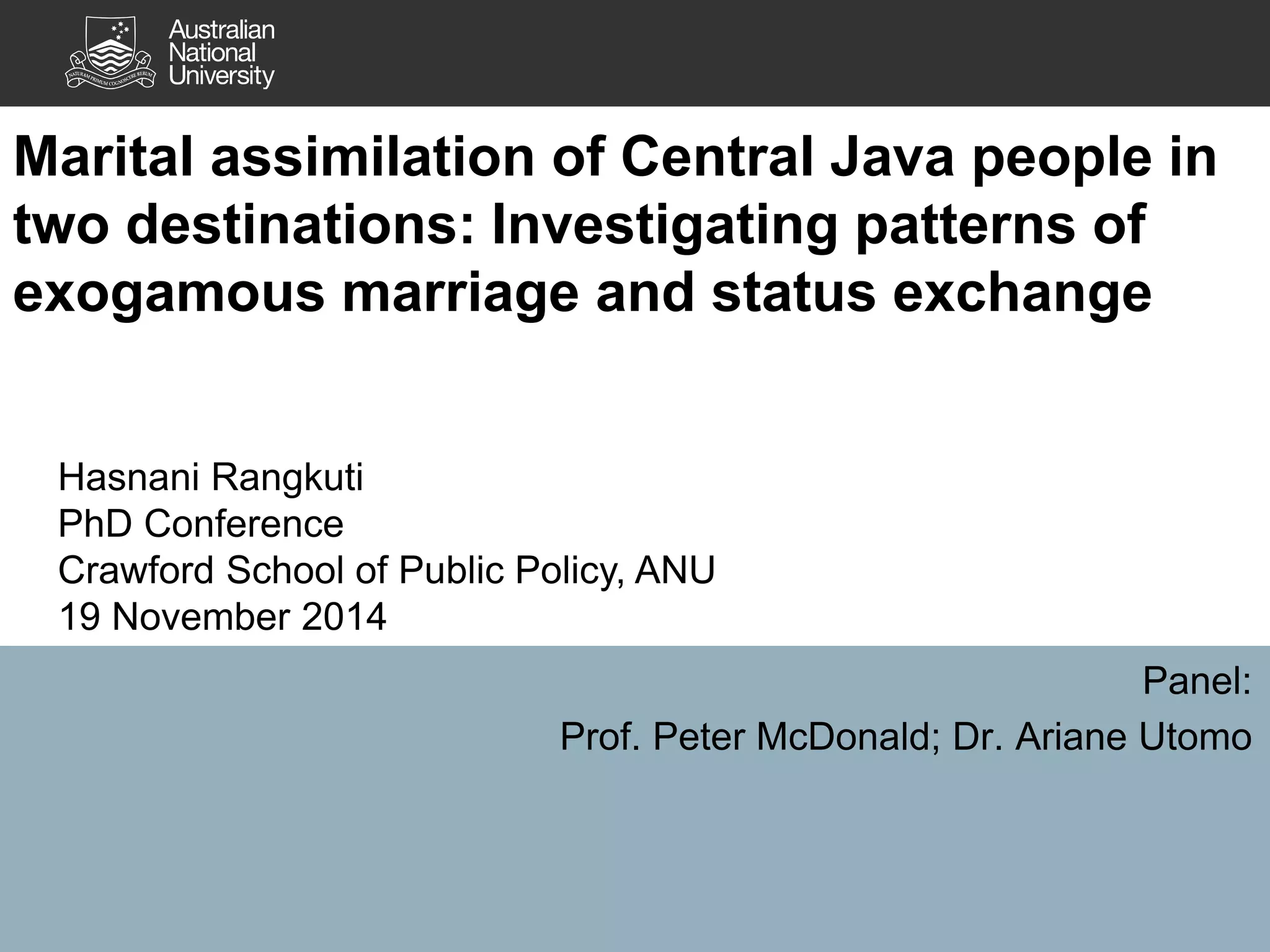 Marital assimilation of Central Java people in separate destinations ...