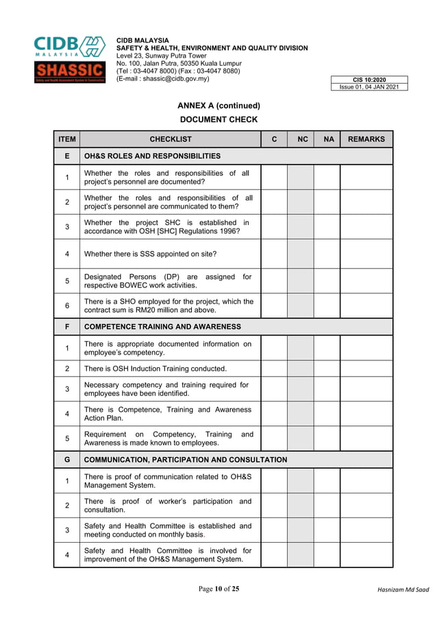 HASNIZAM SHASSIC CIS 10 2020 (CIDB).pdf | Civil Engineering Industry ...