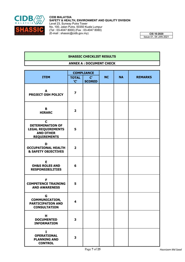 HASNIZAM SHASSIC CIS 10 2020 (CIDB).pdf | Civil Engineering Industry ...