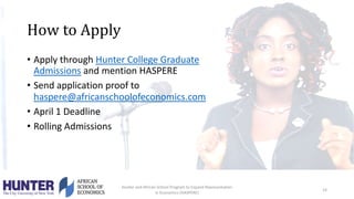 Hunter College and African School Masters in Economics | PPT
