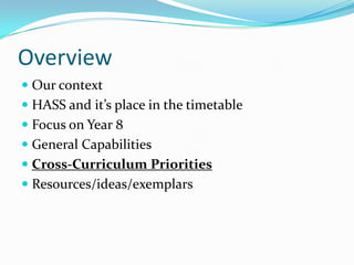 HASS: Fitting it all into one year | PPT