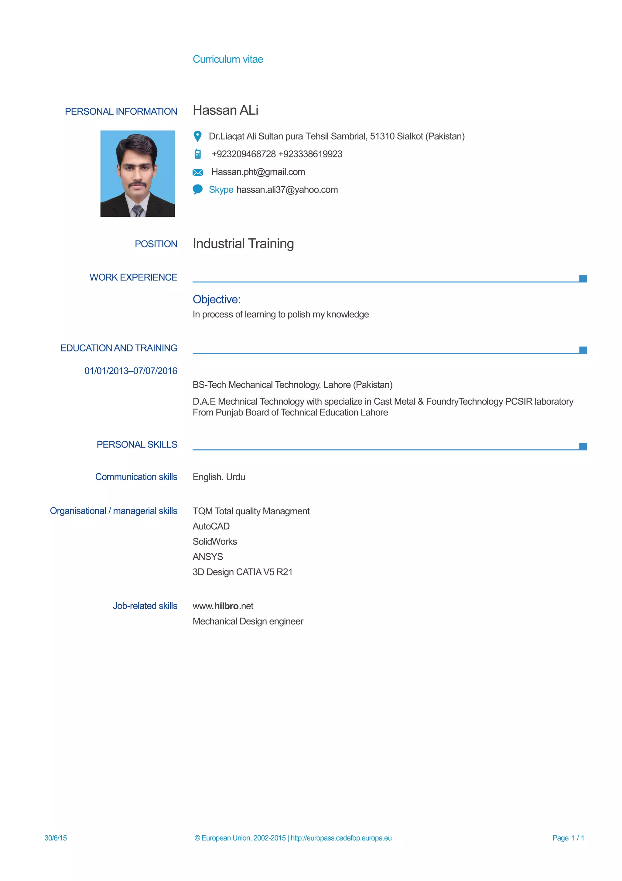 Mechanical Engr Hassan ali Mehr | PDF