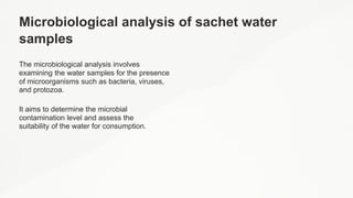Microbiological and Physicochemical analysis of Water | PPTX