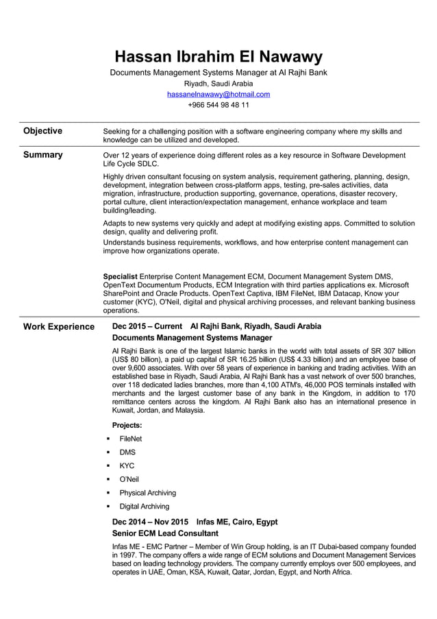 Hassan el nawawy resume | PDF