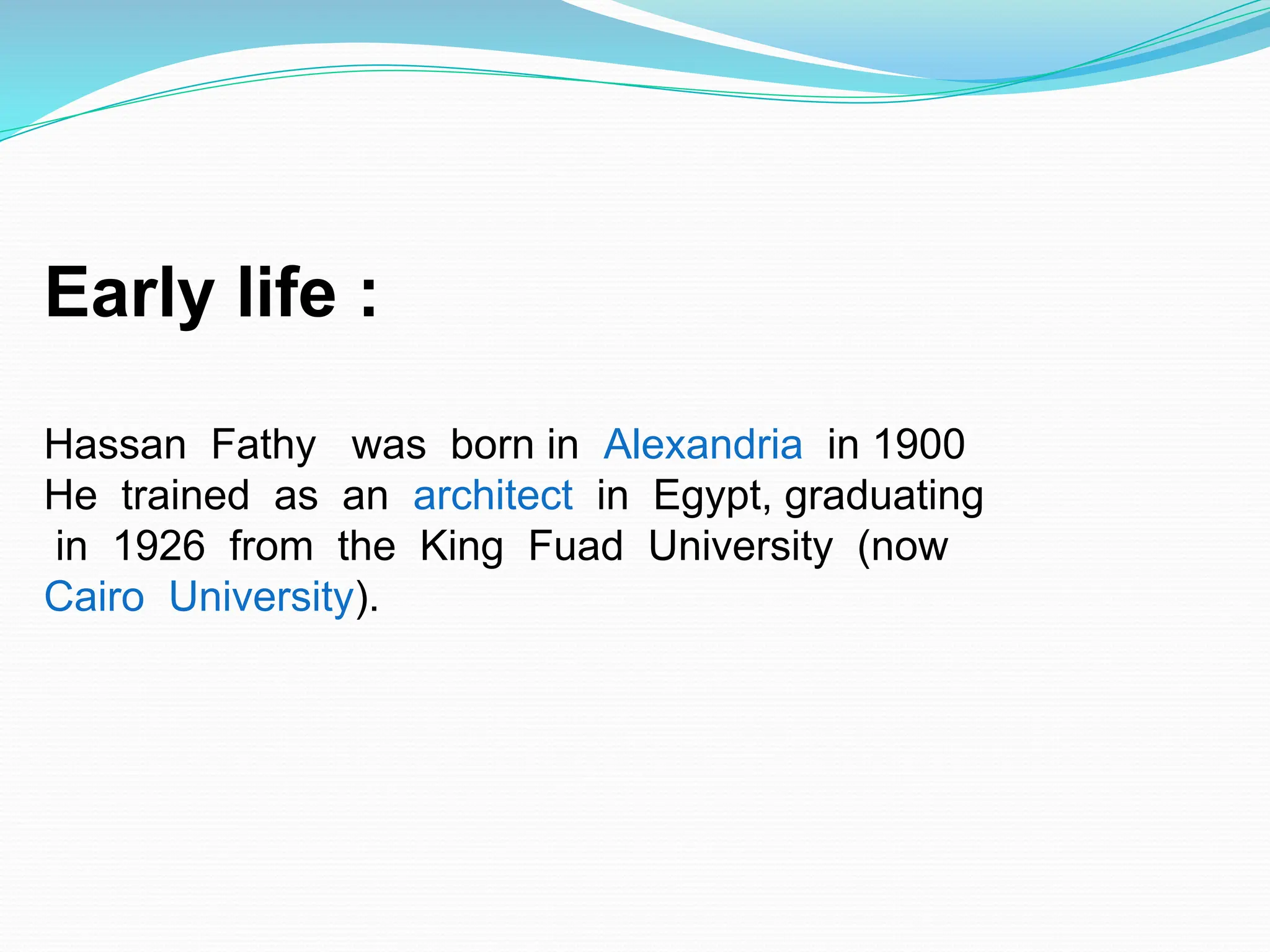Hassan fathy Egyptian Architect .Presentation | PDF