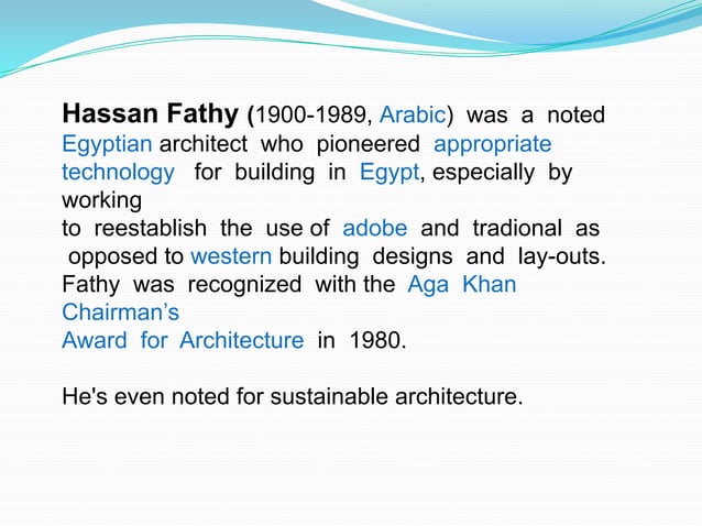 Hassan fathy Egyptian Architect .Presentation | PPT