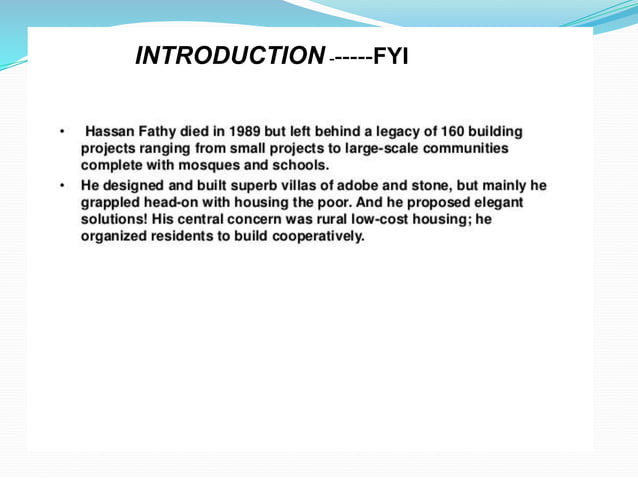 Hassan fathy Egyptian Architect .Presentation | PPT