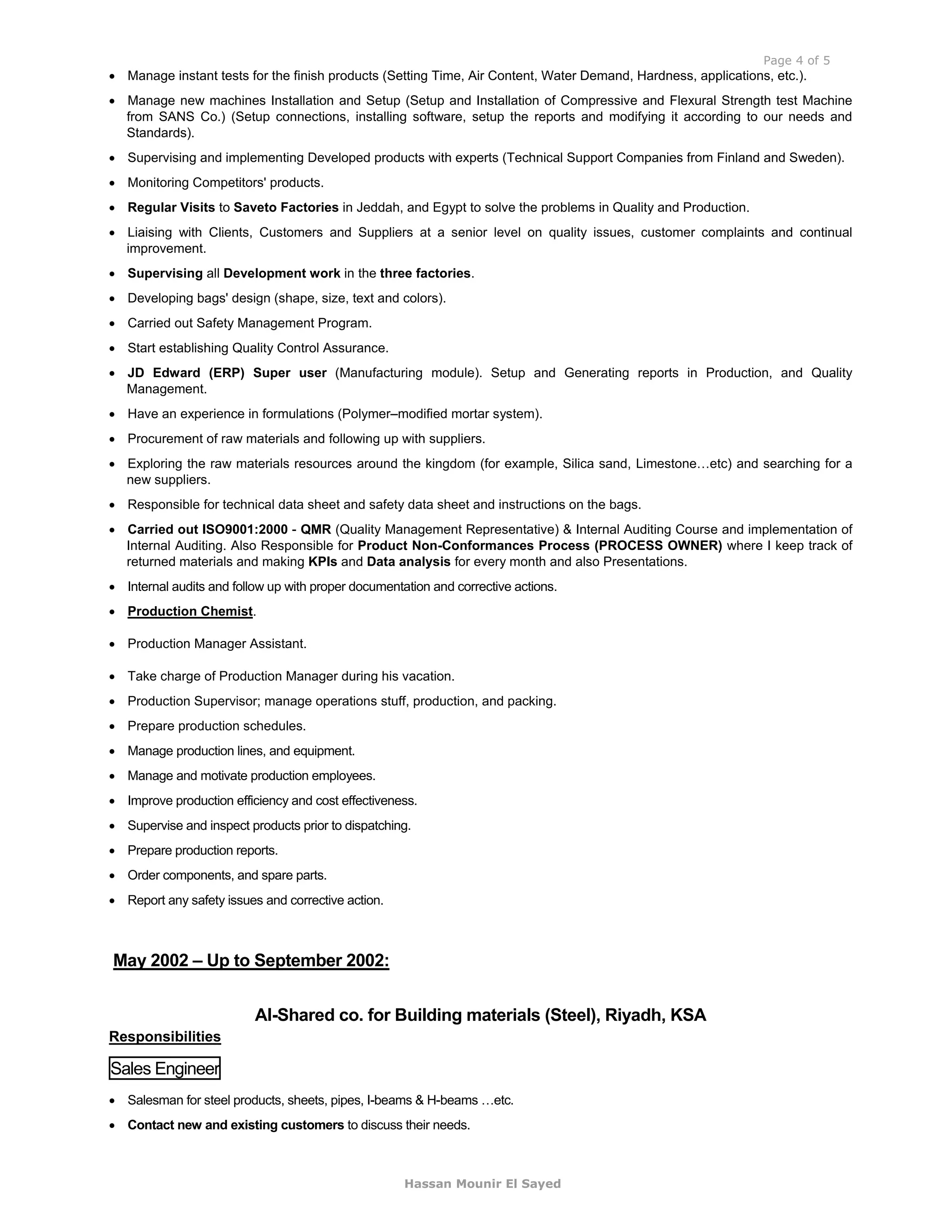 Hassan Mounir Cv 2009 Tn | PDF