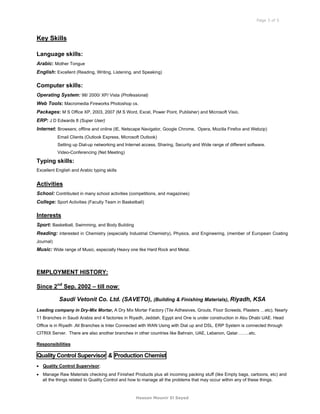 Hassan Mounir Cv 2009 Tn | PDF