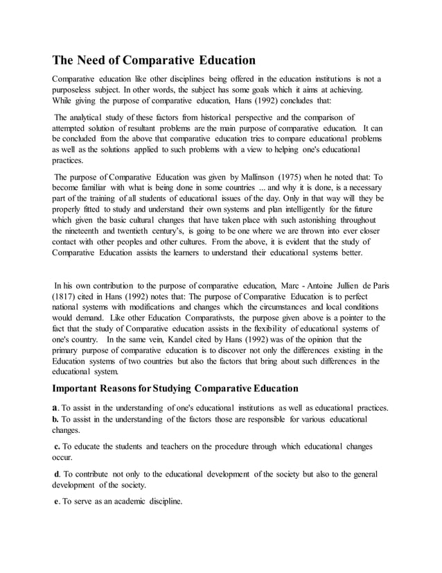Concept of Comparative education. | DOCX