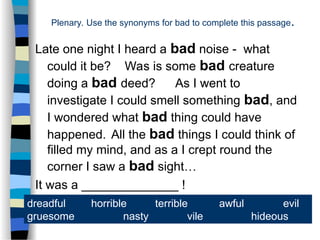 English Vocabulary Synonyms for Grade 6.ppt