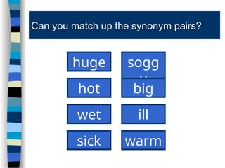 English Vocabulary Synonyms for Grade 6.ppt