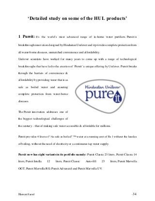 Hindustan Unilever Limited Product Report docx | PDF