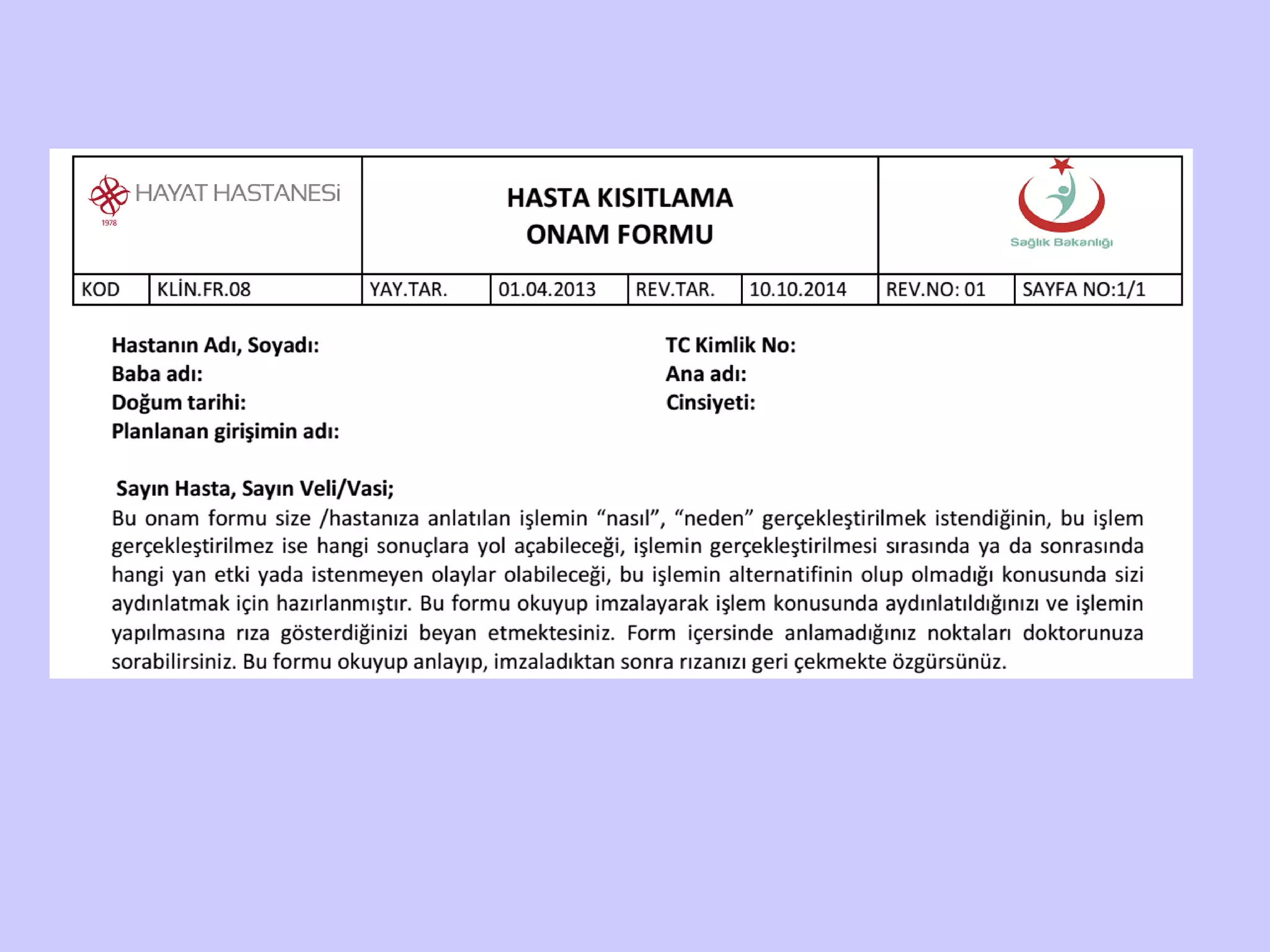 Hasta Dusme Riski Degerlendirme ve Hasta Kisitlama | PPT