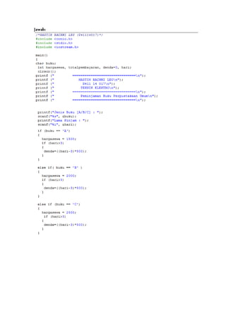 Sebuah program untuk menghitung luar persegi panjang, luas segitiga dan ...