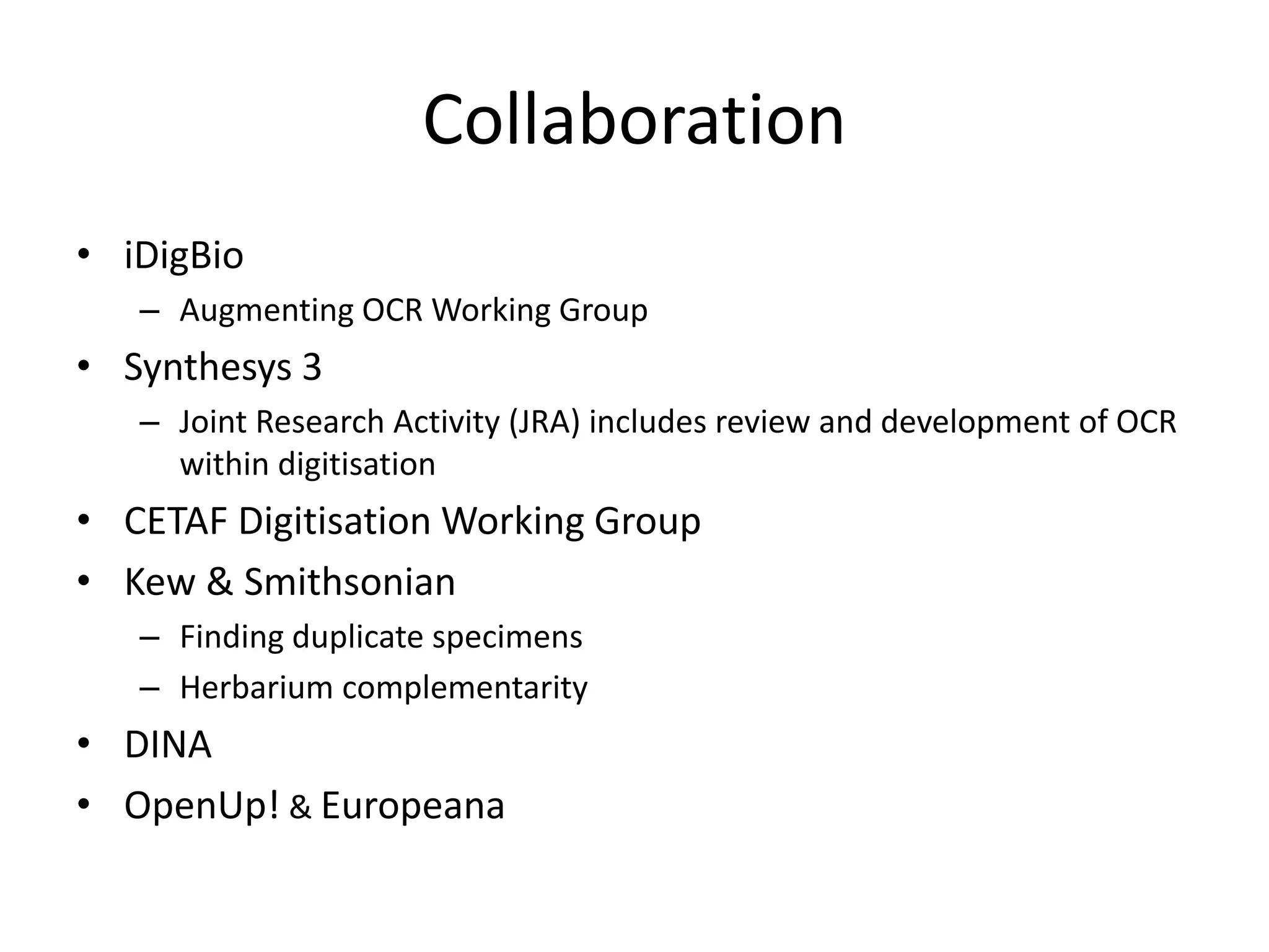 Incorporating OCR into a digitisation and curation workflow | PPT