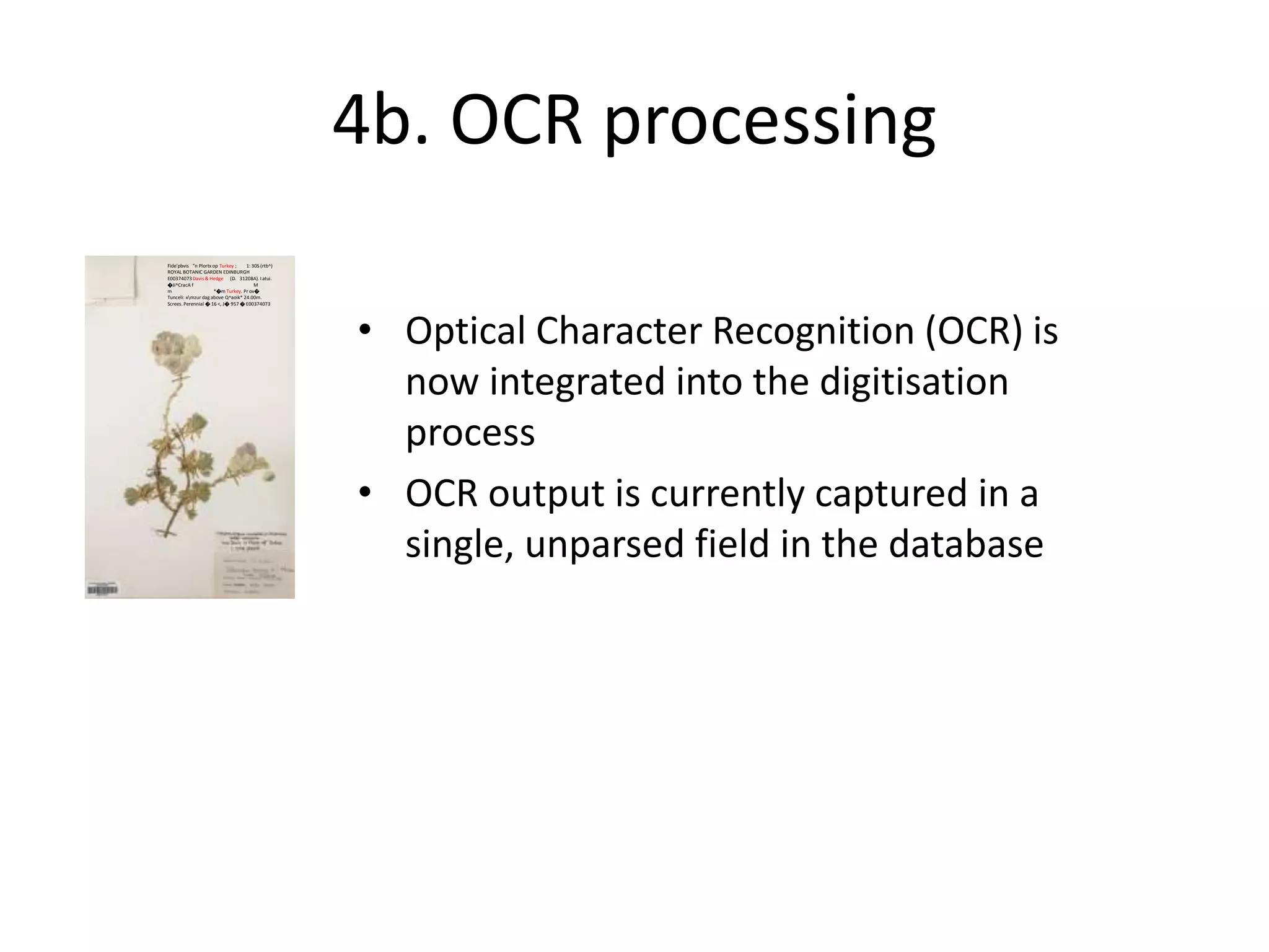 Incorporating OCR into a digitisation and curation workflow | PPT