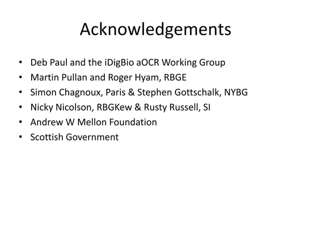 Incorporating OCR into a digitisation and curation workflow | PPT