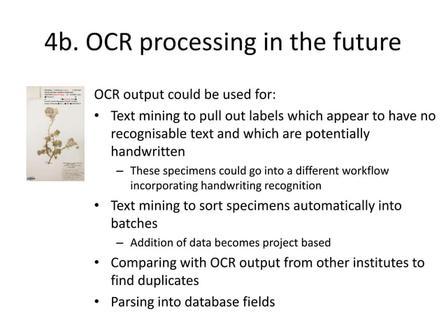 Incorporating OCR into a digitisation and curation workflow | PPT