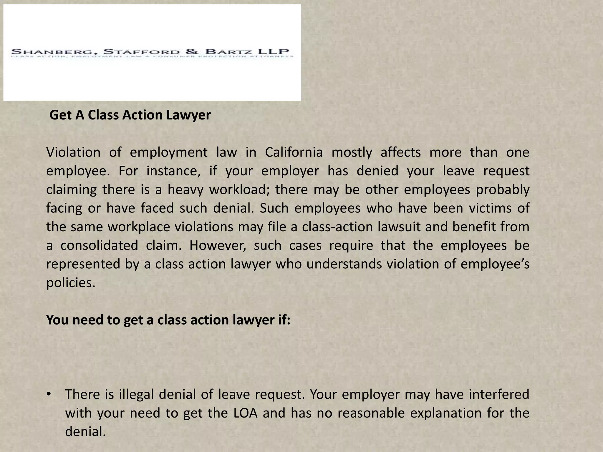 Has your employer denied you a leave of absence (loa) | PPTX | Legal ...