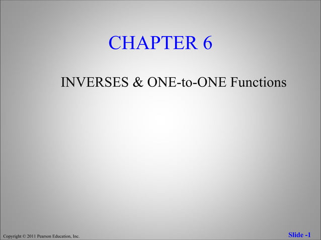 Inverses & One-to-One | PPT