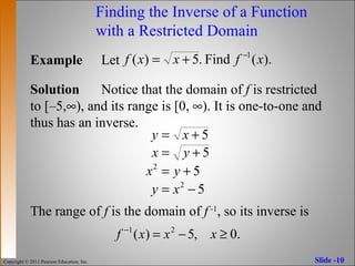 Inverses & One-to-One | PPT