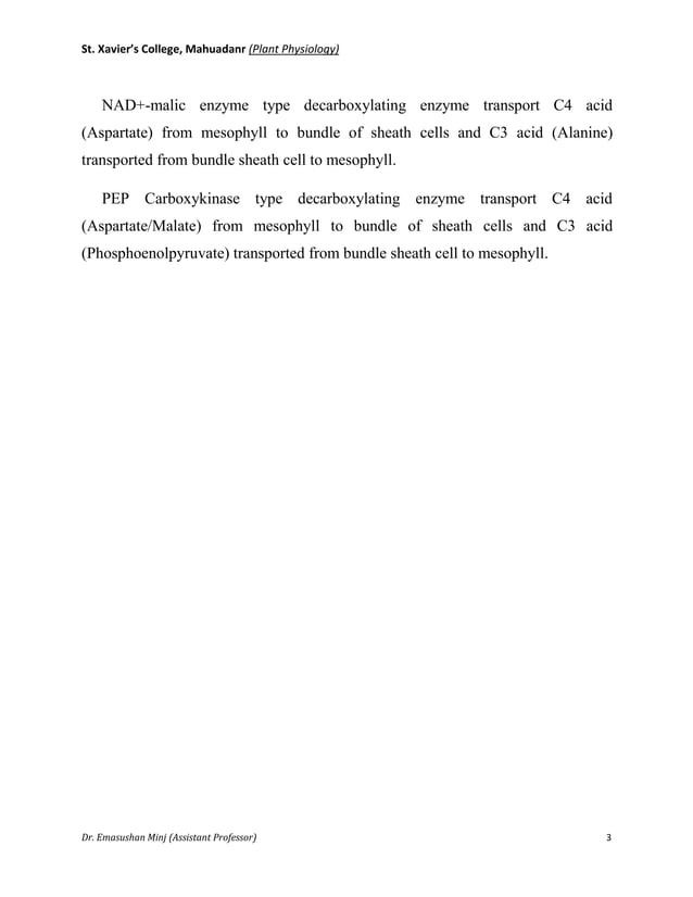 Hatch-Slack Pathway (C4 Cycle) | PDF | Chemistry | Science