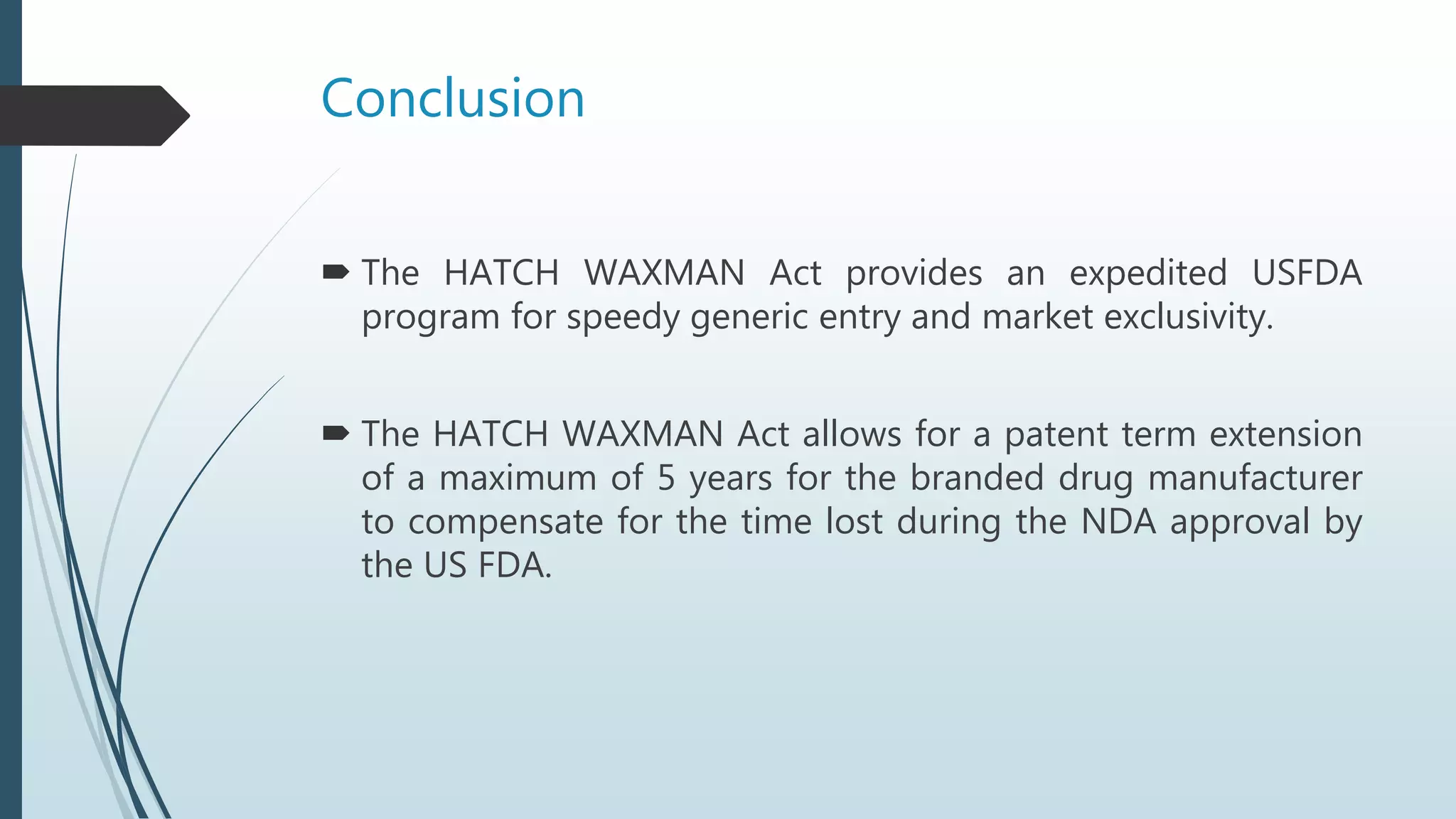 Hatch waxman act | PPTX