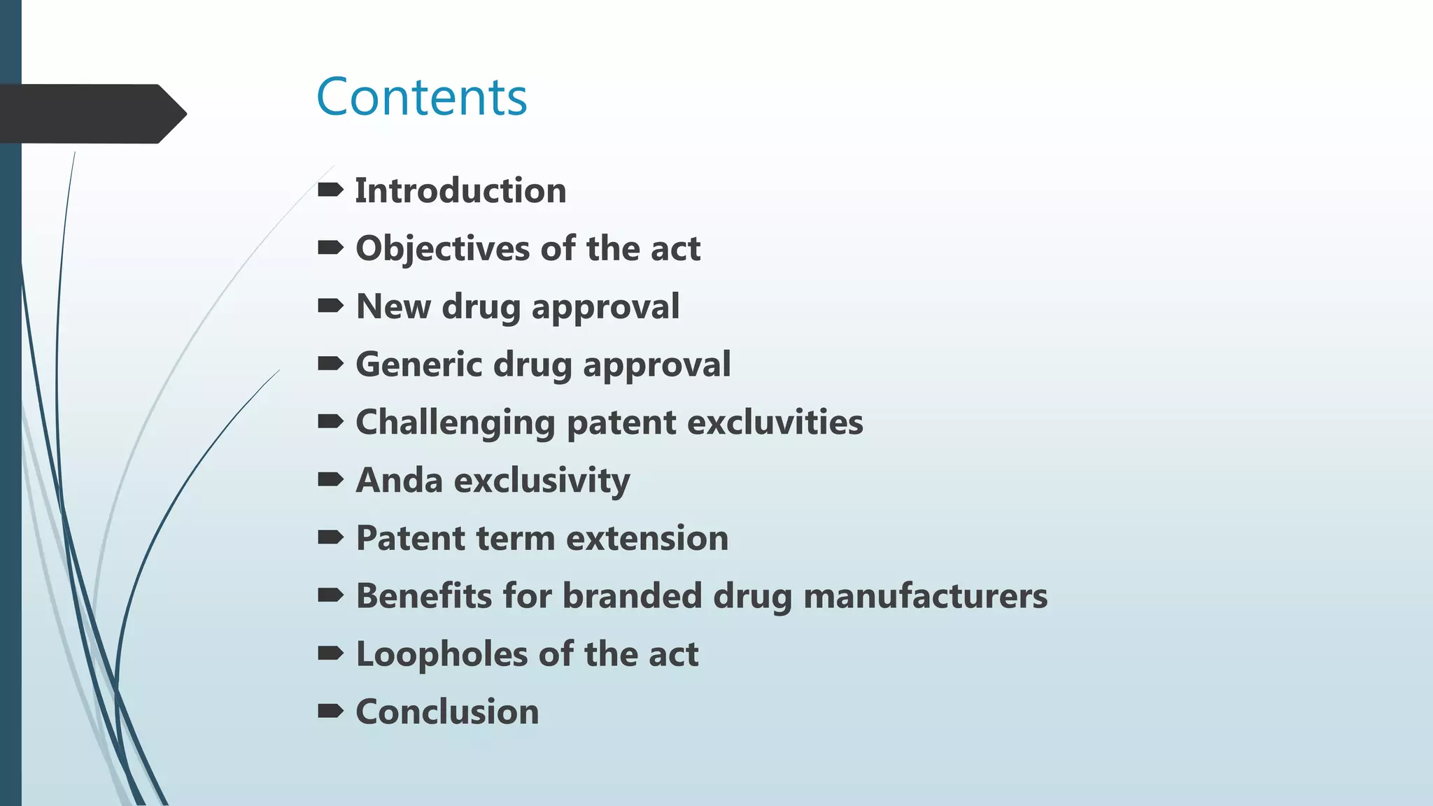 Hatch waxman act | PPTX