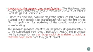 Hatch waxman act my ppt | PPTX