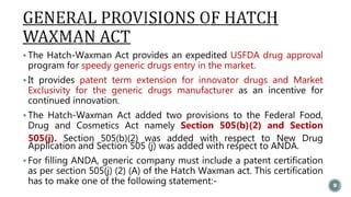 Hatch waxman act my ppt | PPTX