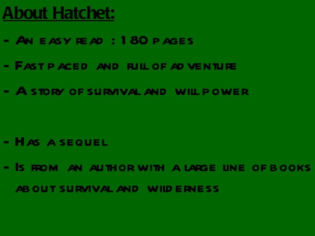 Hatchet book talk | PPT