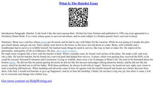 Hatchet Quotes | PDF