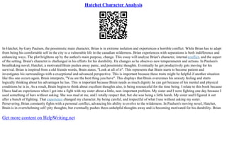 Hatchet Quotes | PPT