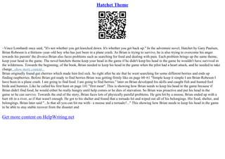 Hatchet Quotes | PDF