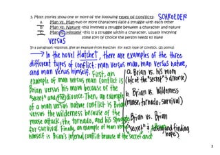 Hatchet Short Response #3 | PDF