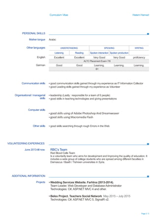 Hatem h hamad c.v | PDF