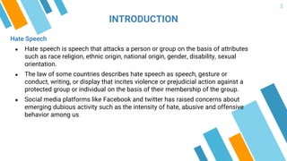 Hate speech detection | PPTX