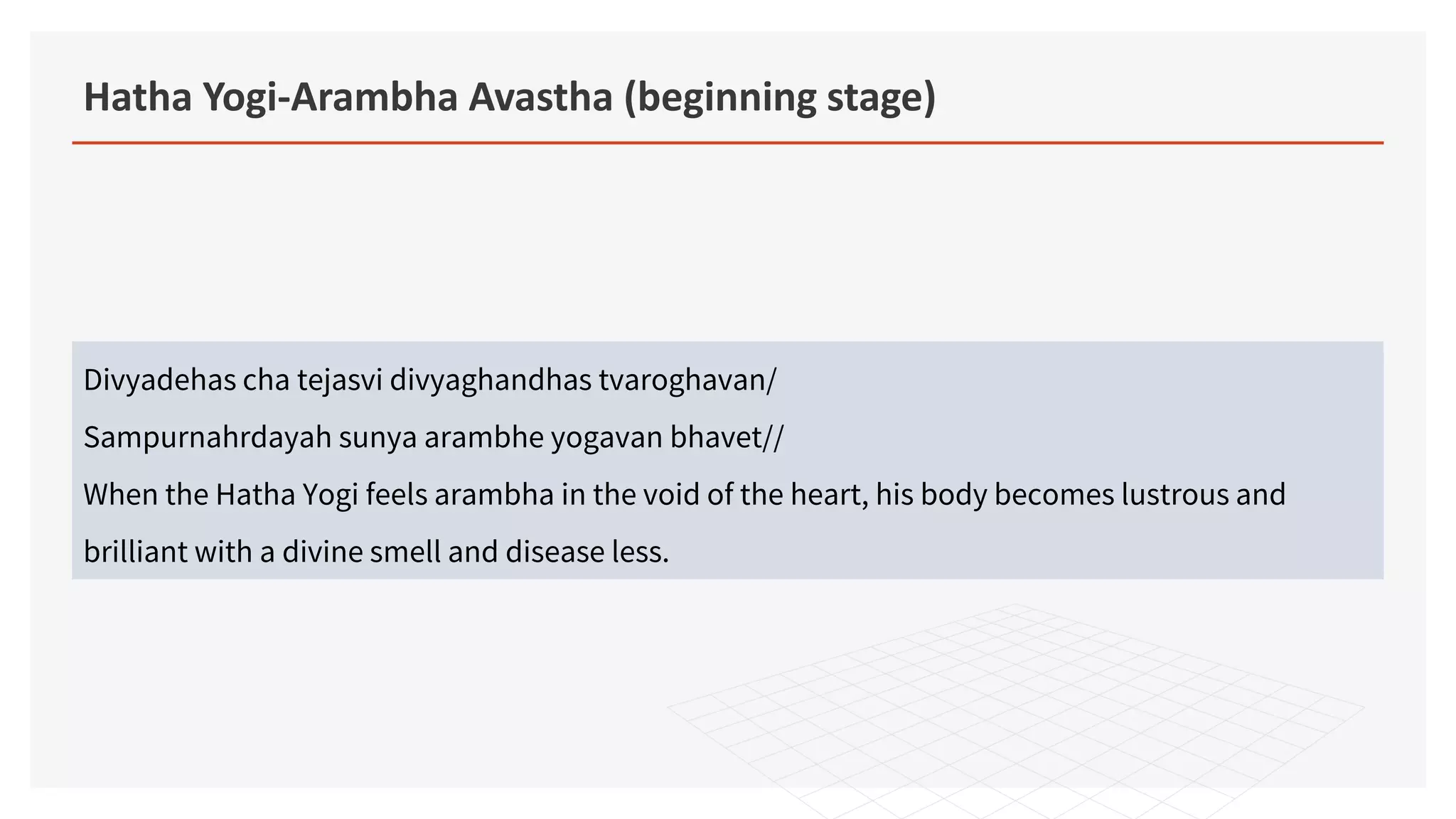 Hatha yogi arambha avastha (beginning stage) | PDF