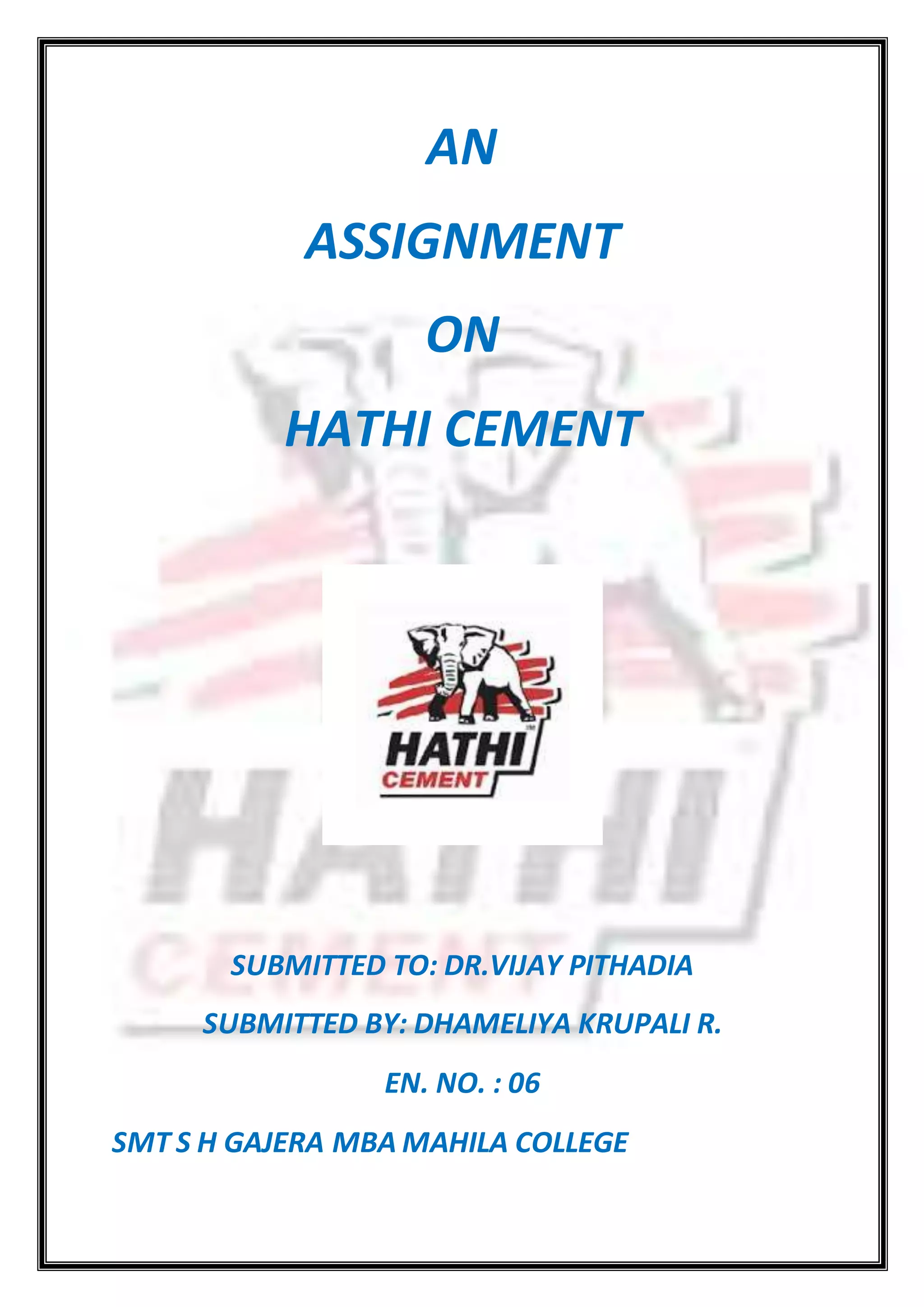Hathi cement final | PDF