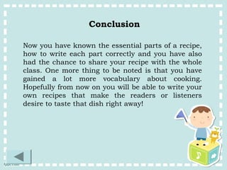 Ha thi vu ha edgt940 how to write a recipe in english | PPT | Homework ...