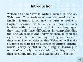 Ha thi vu ha edgt940 how to write a recipe in english | PPT | Homework ...