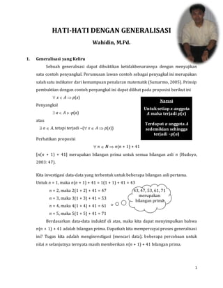Hati hati generalisasi | PDF