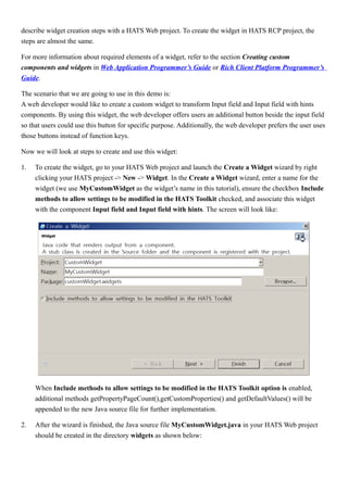 Hats tutorial custom widget | PDF