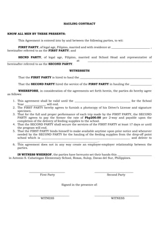 Hauling Contract or Delivery Services.docx