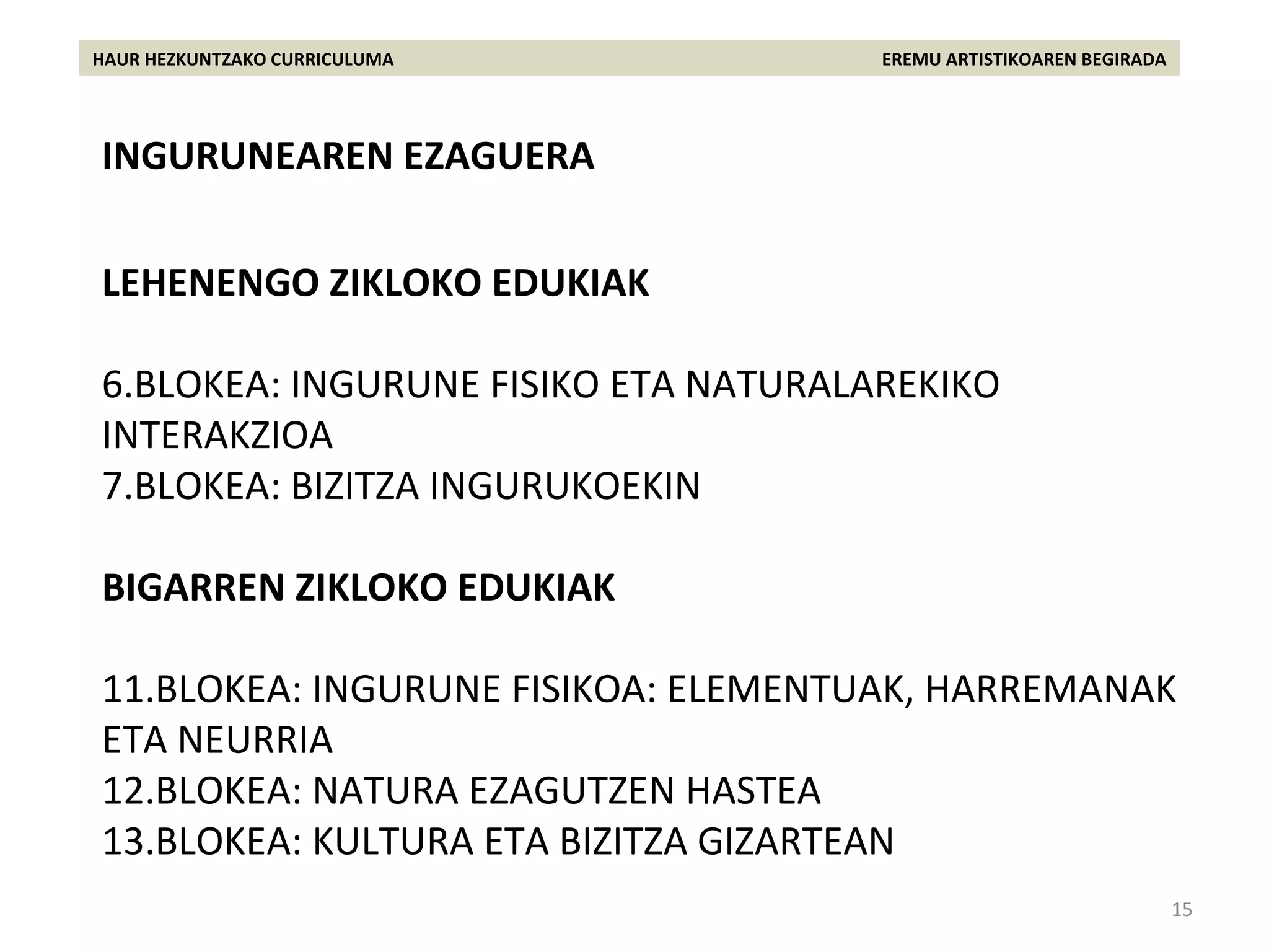 Haur hezkuntzako curriculuma (2) | PPT